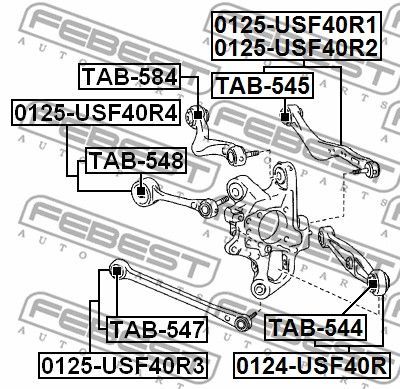 Lagerung, Lenker - FEBEST - TAB-545